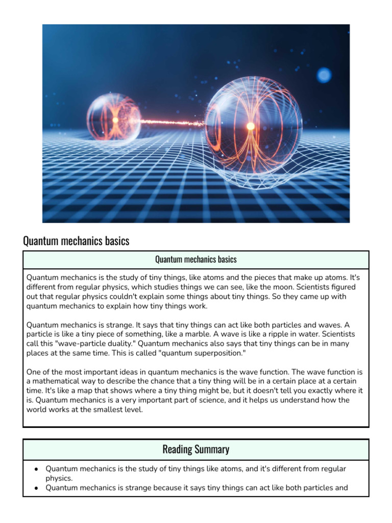 Quantum mechanics basics | PDF | Quantum Mechanics | Mechanics