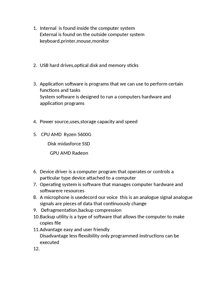 Computer Hardware and Software Overview | PDF