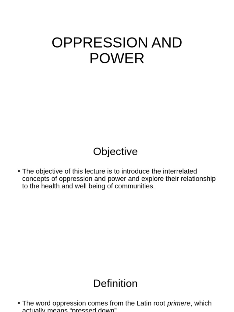 Understanding Oppression and Power Dynamics | PDF | Identity Politics ...