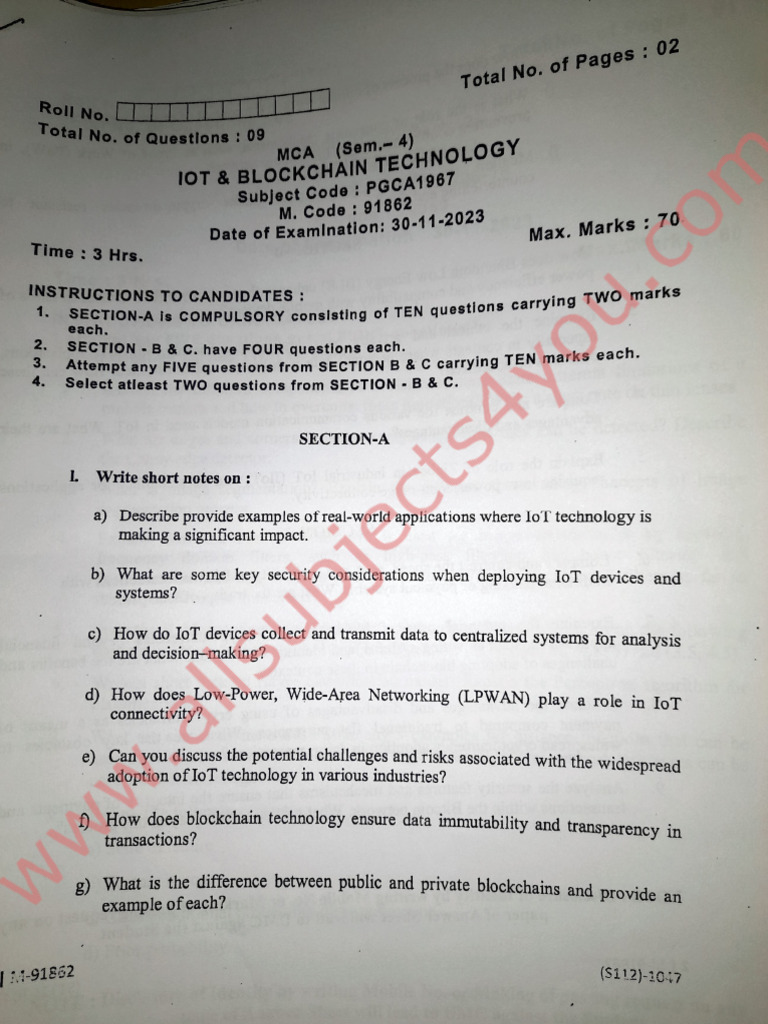 MCA SEM 4 PGCA 1967 - Watermark | PDF | Internet Of Things | Cryptocurrency