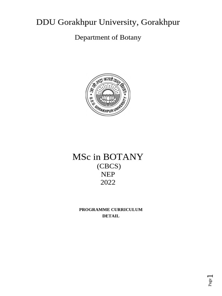 MSc Botany Curriculum Overview 2022 | PDF | Mutagenesis | Soil