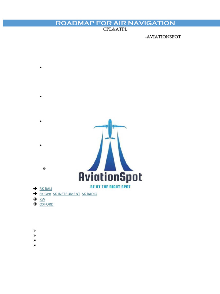 Roadmap for Air Nav @AviationSpot | PDF | Aviation