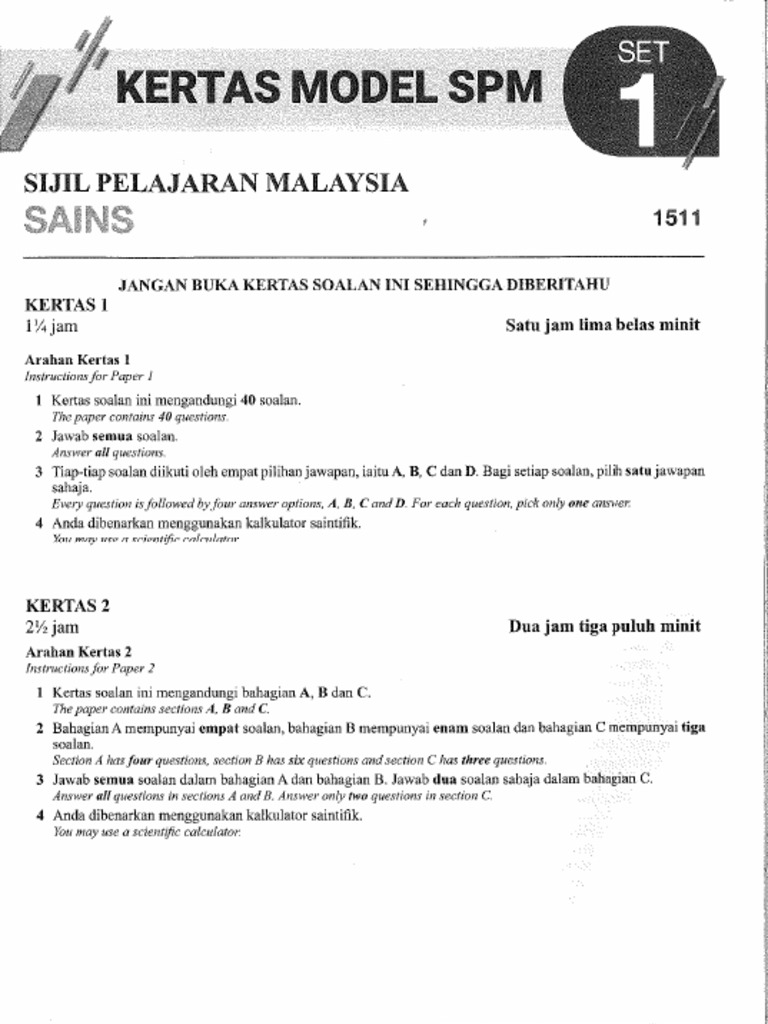 Modul Sains SPM Set 1 | PDF