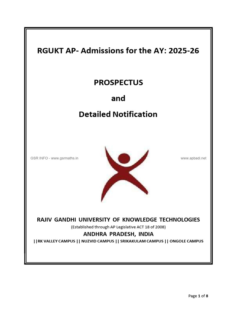 RGUKT AP Admissions 2025 Notification | PDF