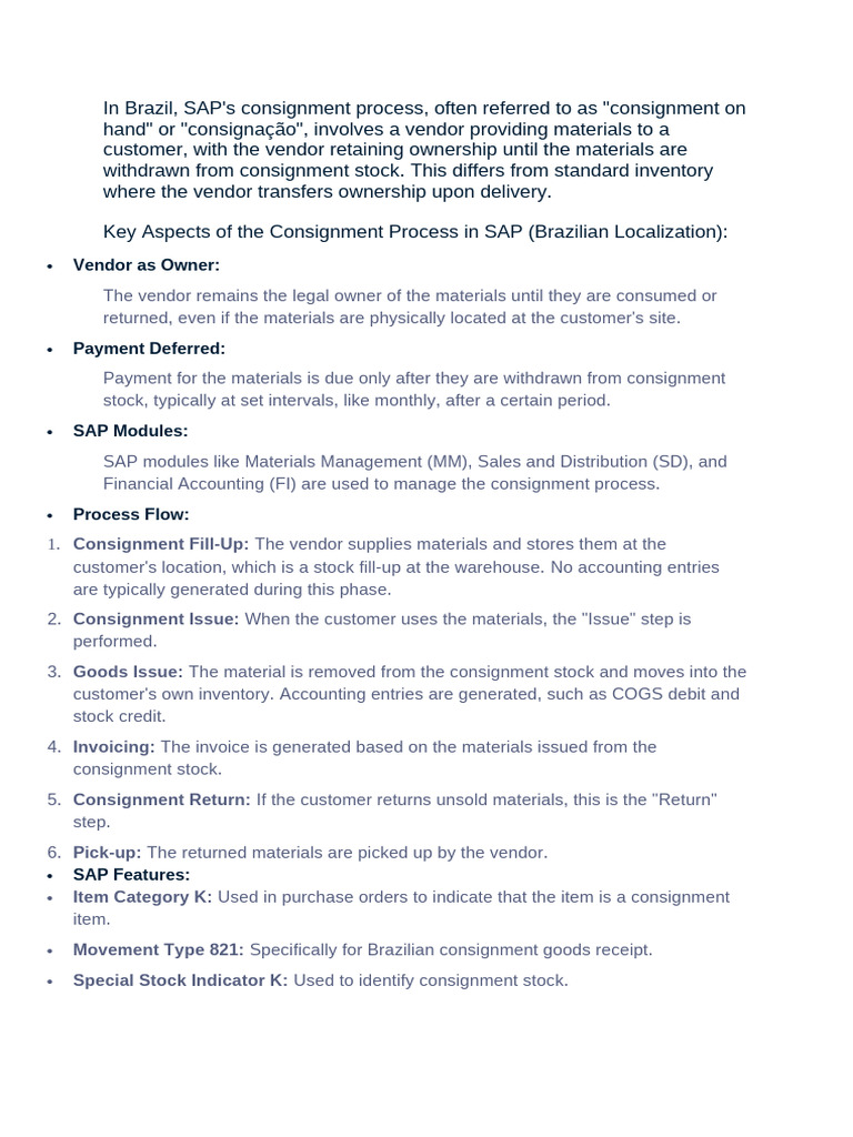 Brazil Consignment Process | PDF | Invoice | Business