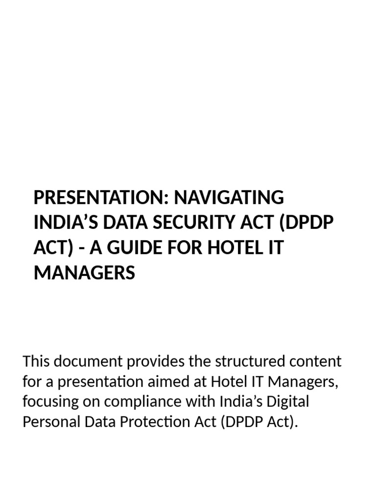 Hotel Data Security Presentation v3 | PDF | Regulatory Compliance | Data