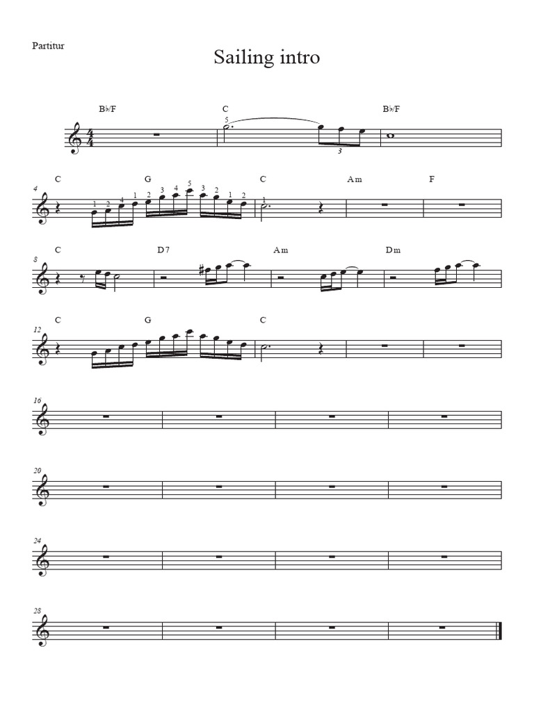 Sailing Intro - Partitur | PDF