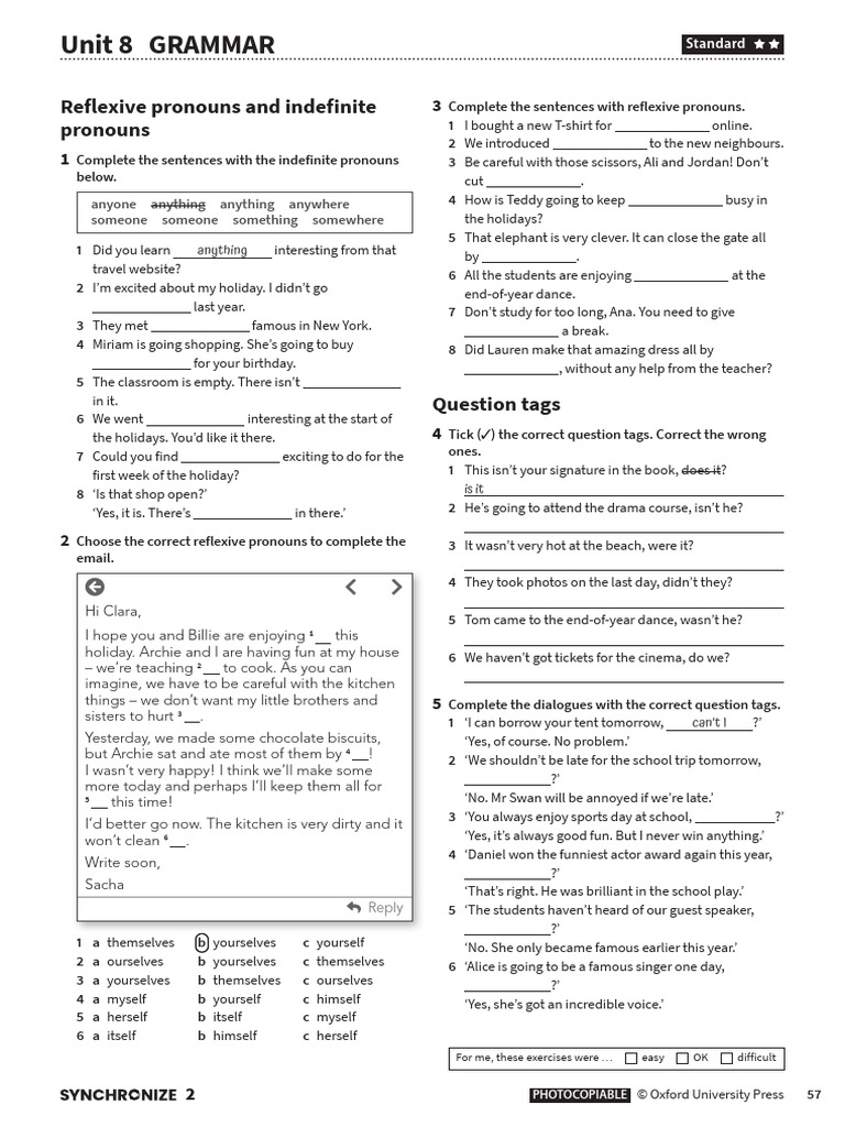 Refuerzo Oxford - Unit 8 - Grammar - S | PDF | Pronoun