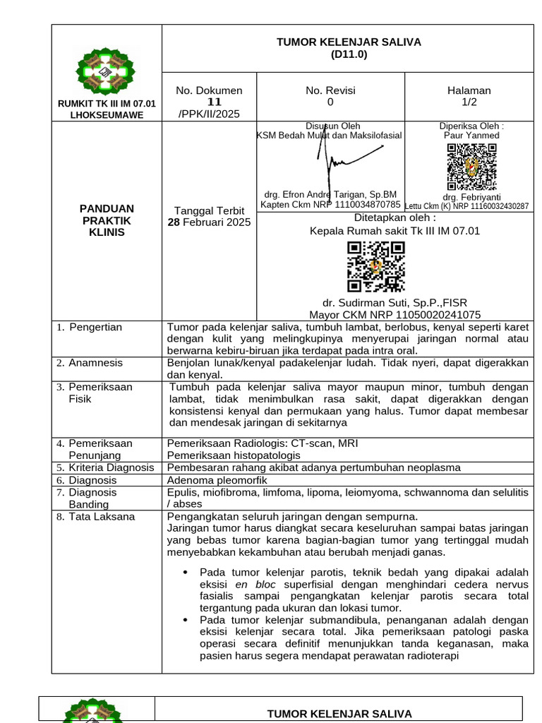 Tumor Kelenjar Saliva | PDF
