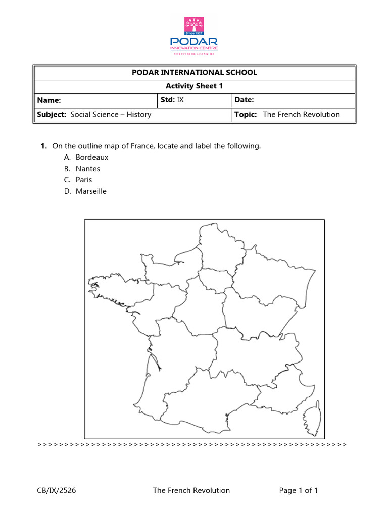 1745546531064.activity Sheet CB IX SSC The French Revolution | PDF