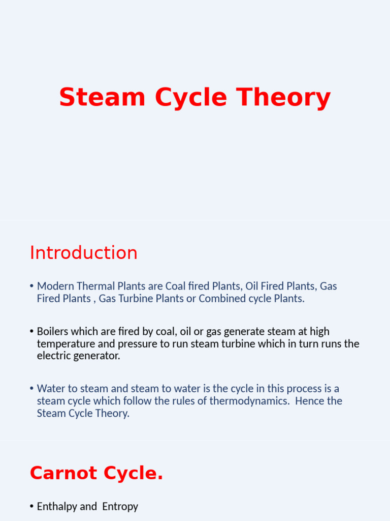 Steam Cycle Theory | PDF | Steam | Scientific Phenomena