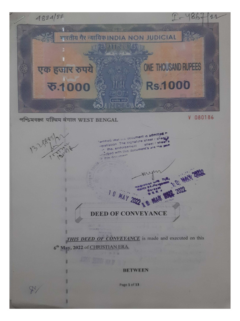 Manindra Deed No 4867 | PDF