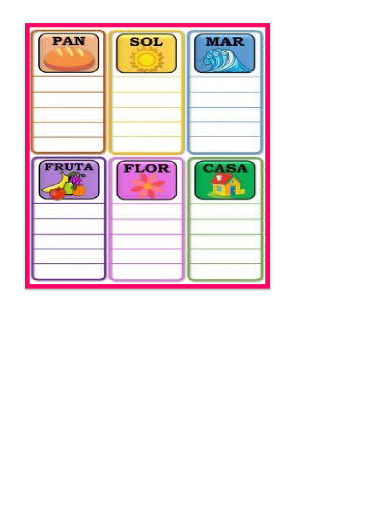 Tarea para La Casa Familias de Palabras | PDF