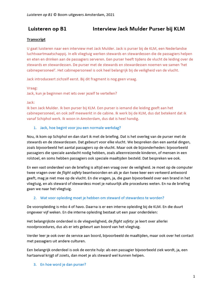 Luisterenopb1.transcript Interview Jack Mulder | PDF