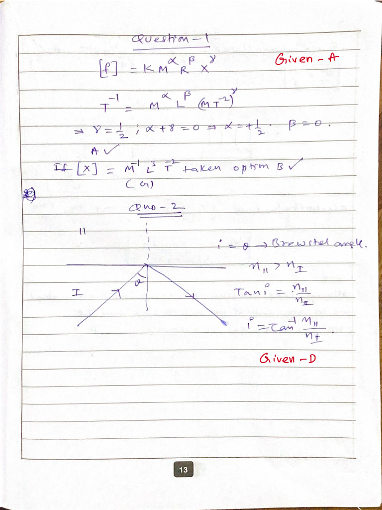 Kanpur Model Iit Paper Phy Sol | PDF