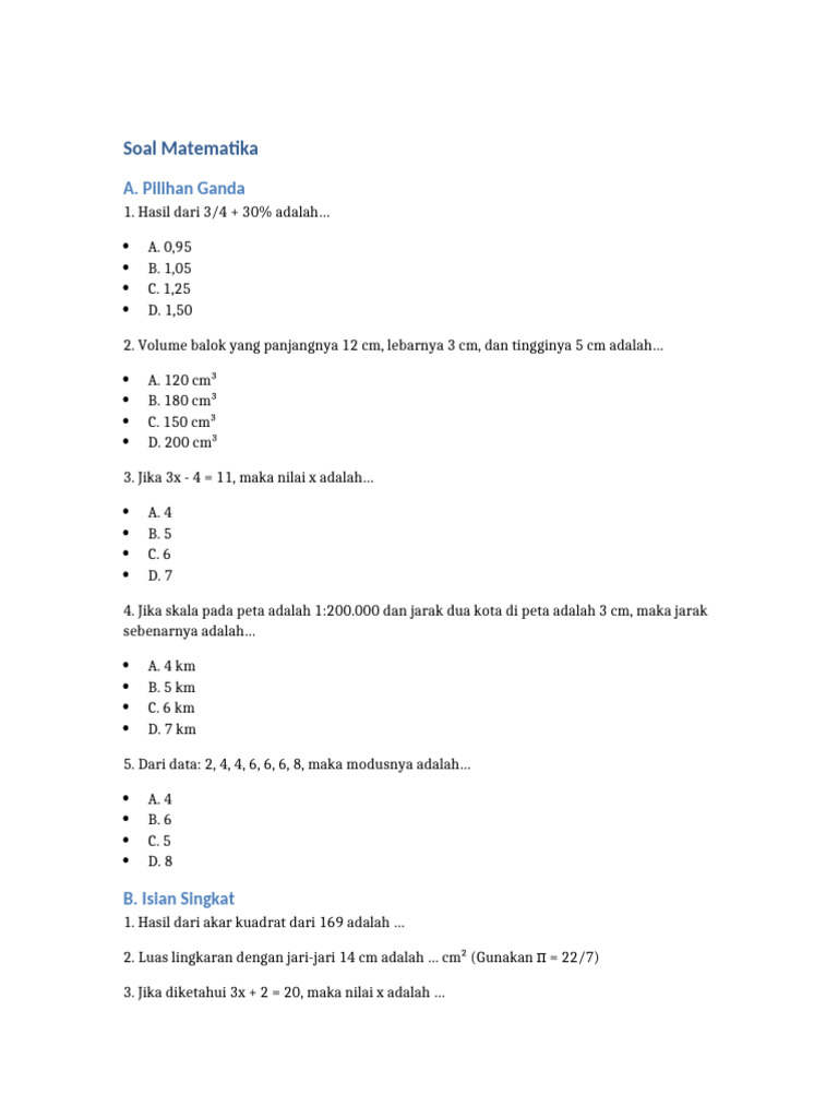 Soal Matematika | PDF