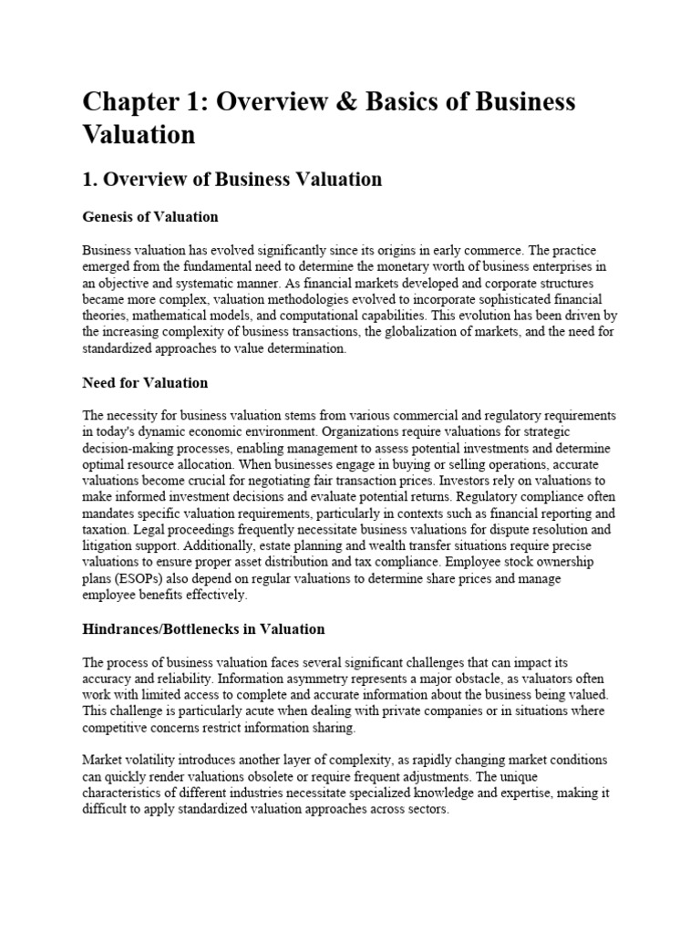 Business Valuation Module 1 | PDF | Valuation (Finance) | Discounted Cash Flow