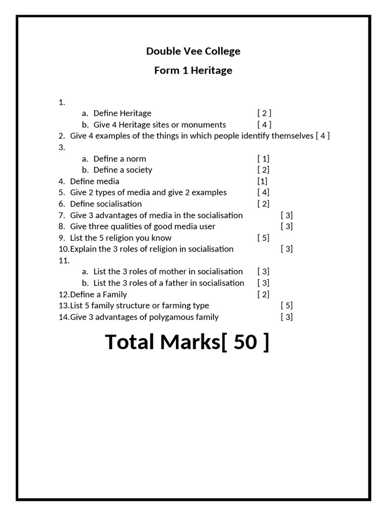 Form 1 Heritage | PDF