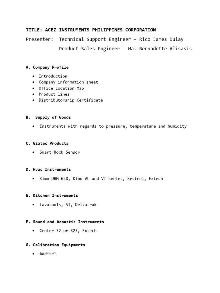 Acez Instrument 1644280990 | PDF