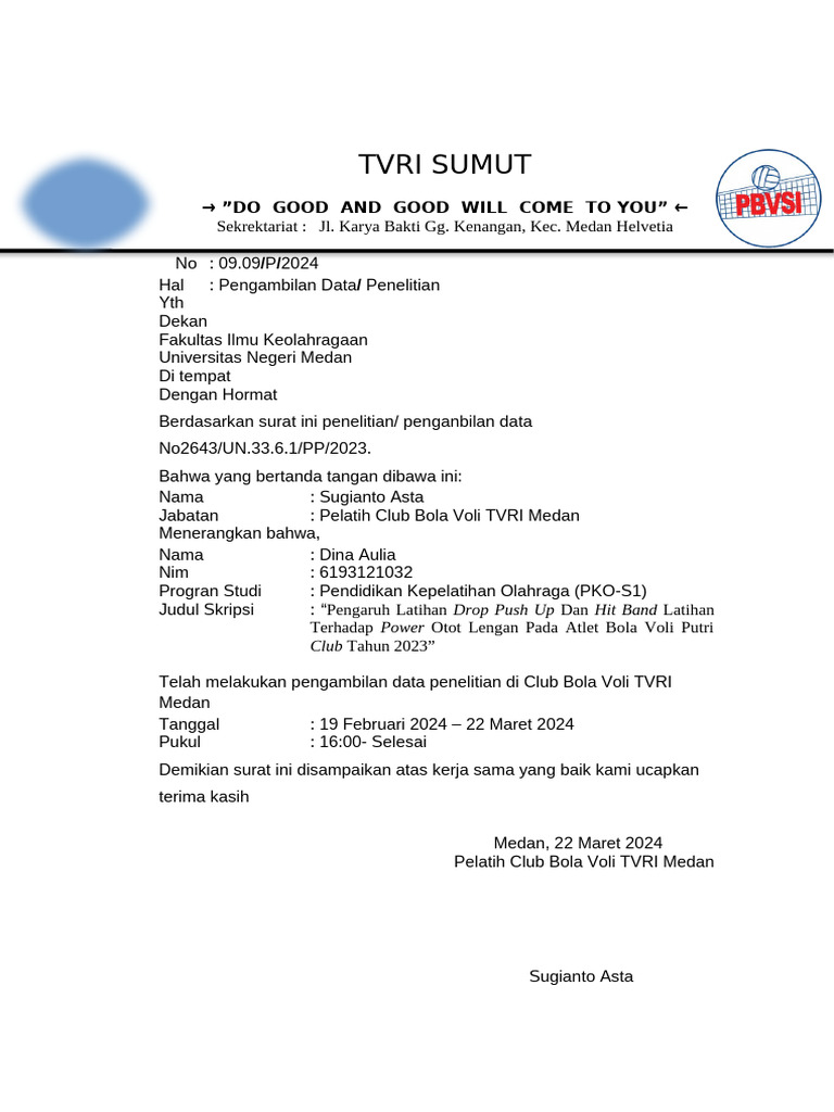 surat balasan dina | PDF