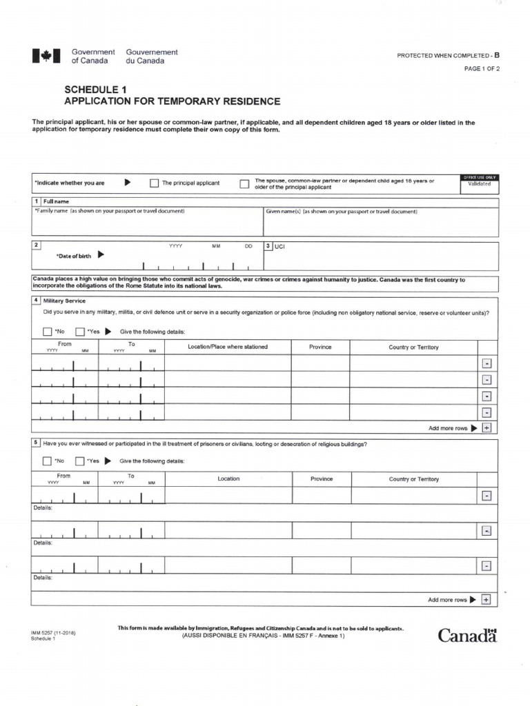 Application For Temporary Residence | PDF