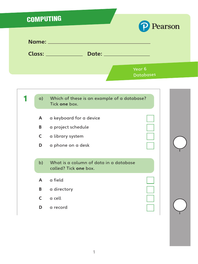 Year 6 Database Concepts and Exercises | PDF | Databases | Software