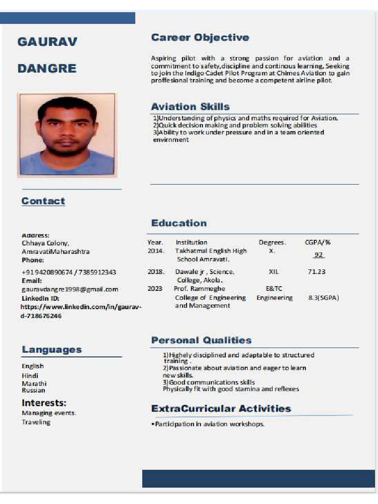 Aviation Resume | PDF
