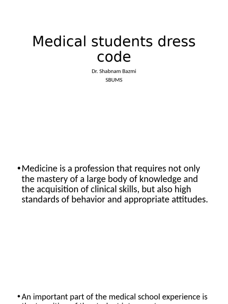 Medical Students Dress Code | PDF | Clothing | Health Care