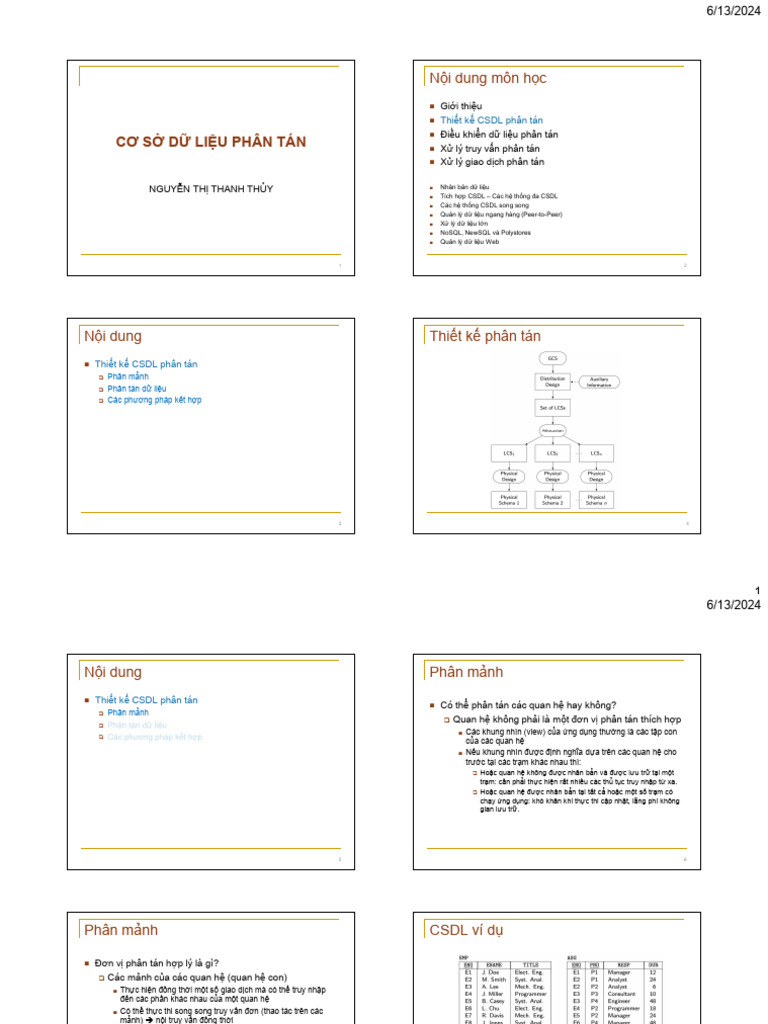 2-Thiết kế CSDLPT - 1 | PDF