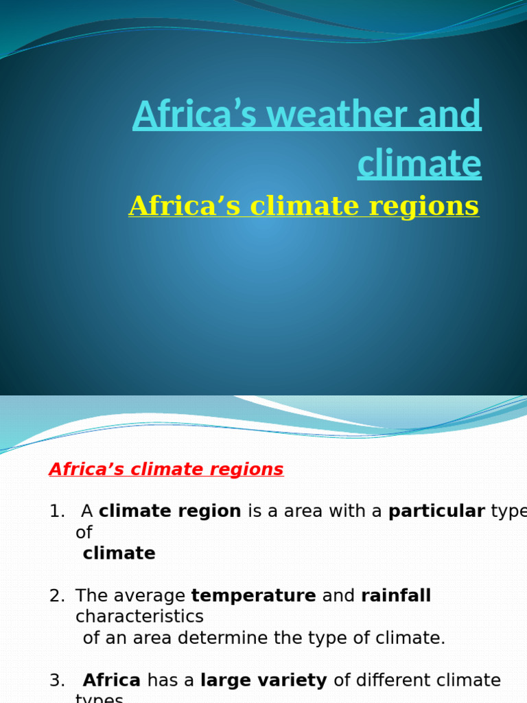 Africa's Weather and Climate | PDF | Rain | Precipitation