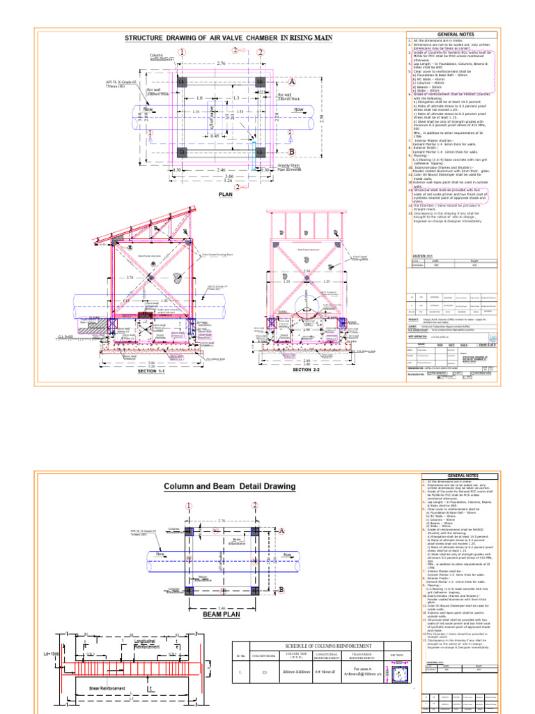 Air Valve Chamber Structural Drawing | PDF | Building | Building Technology