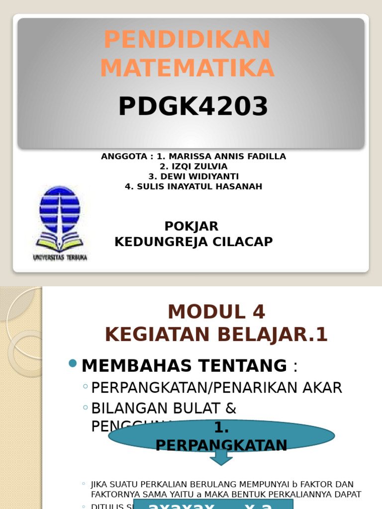 PPT Pend Mataematika Smt 3 - Modul 4 | PDF