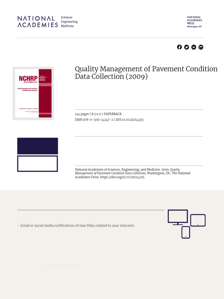 Quality Management of Pavement Condition Data Collection (2009) | PDF ...