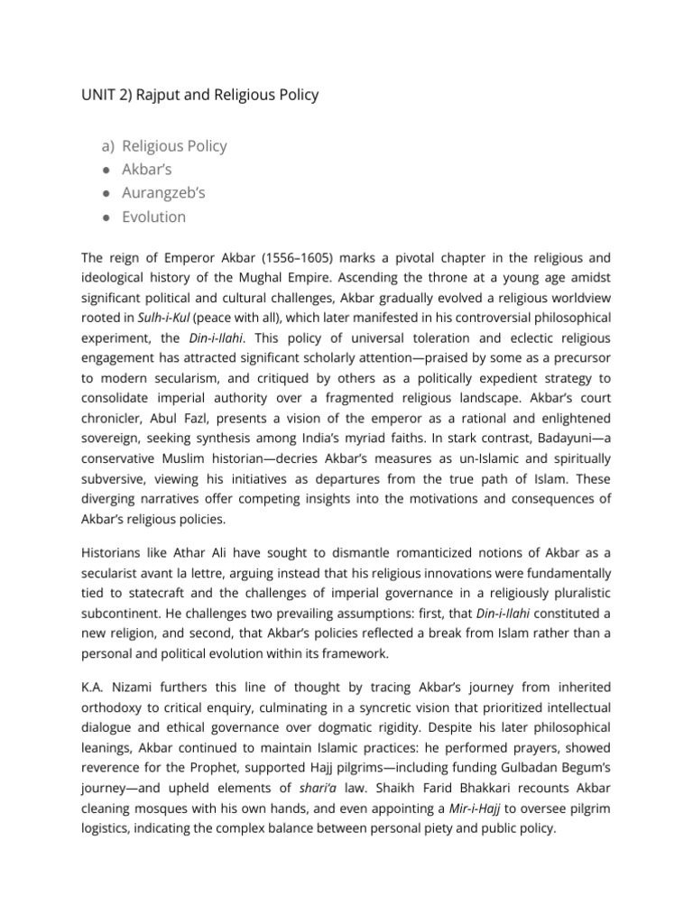 UNIT 2) Religious Policy | PDF | Religious Faiths