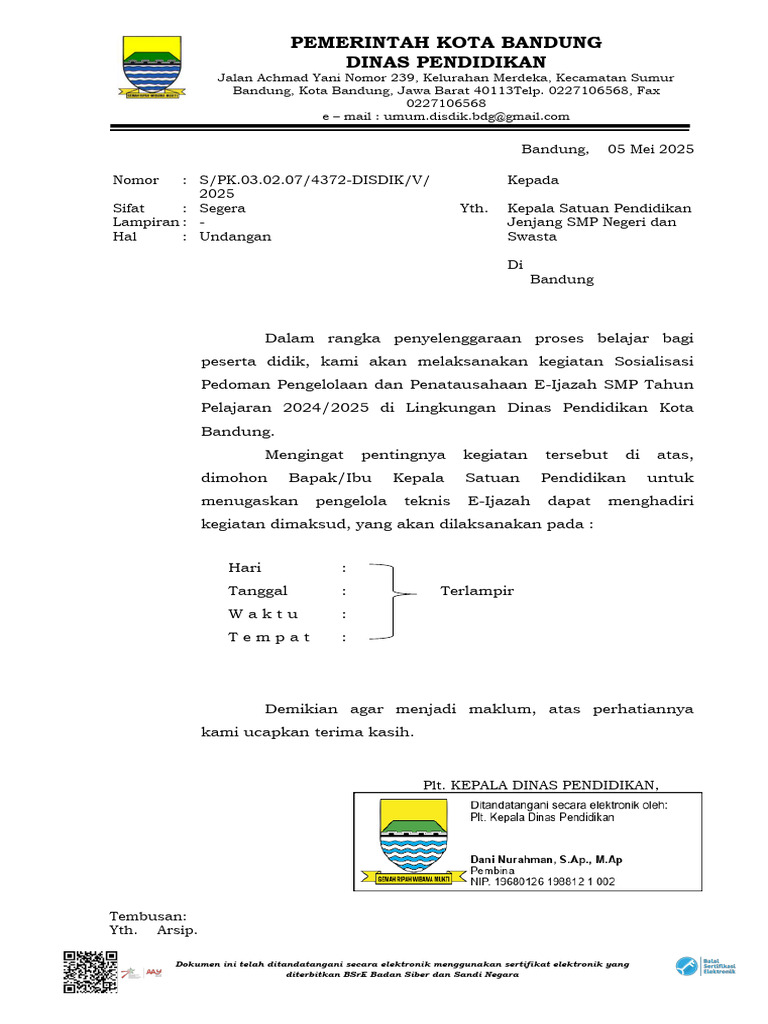 Undangan E-Ijazah - Signed | PDF