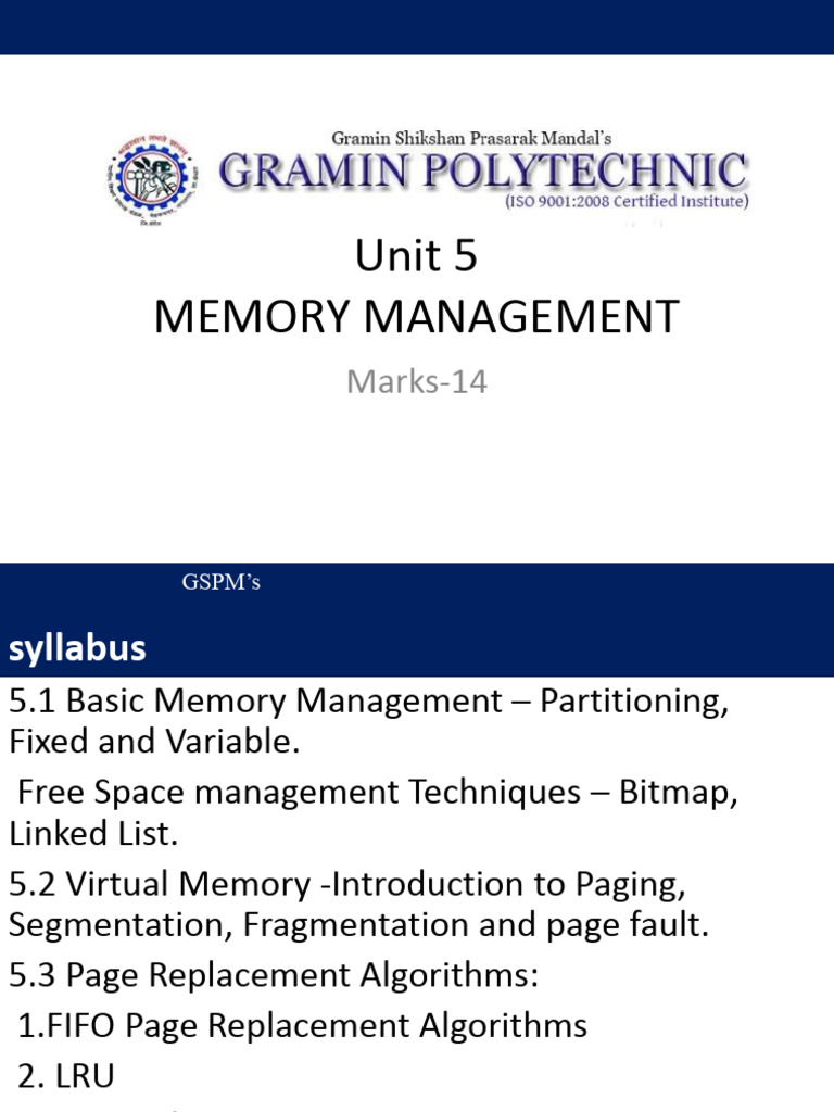 chap 5 Memory Management. | PDF | Computer Data Storage | System Software