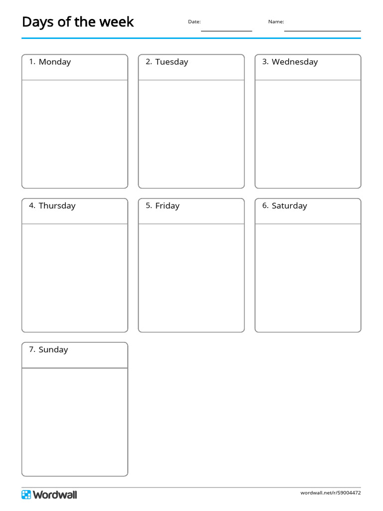 Days of The Week Drawing Frame | PDF