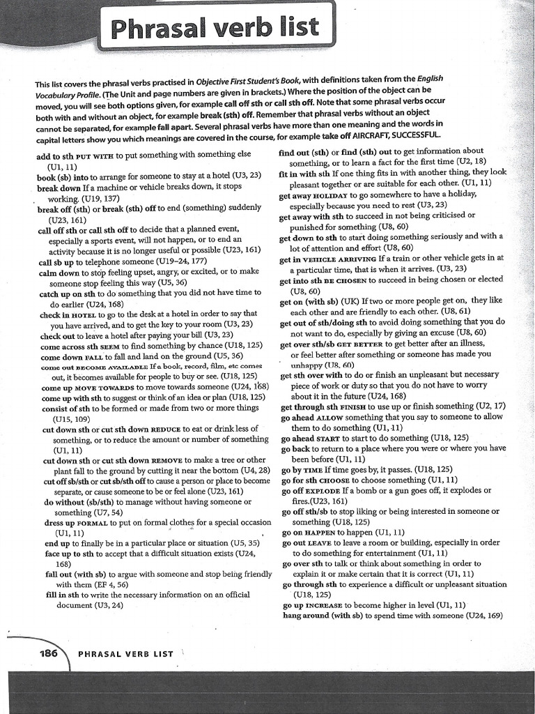 Phrasal Verbs List | PDF