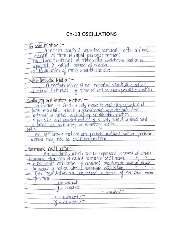 Oscillations NCERT | PDF