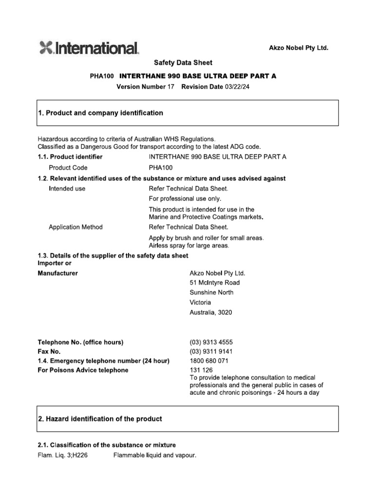 Interthane 990 Base Ultra Deep Part A | PDF