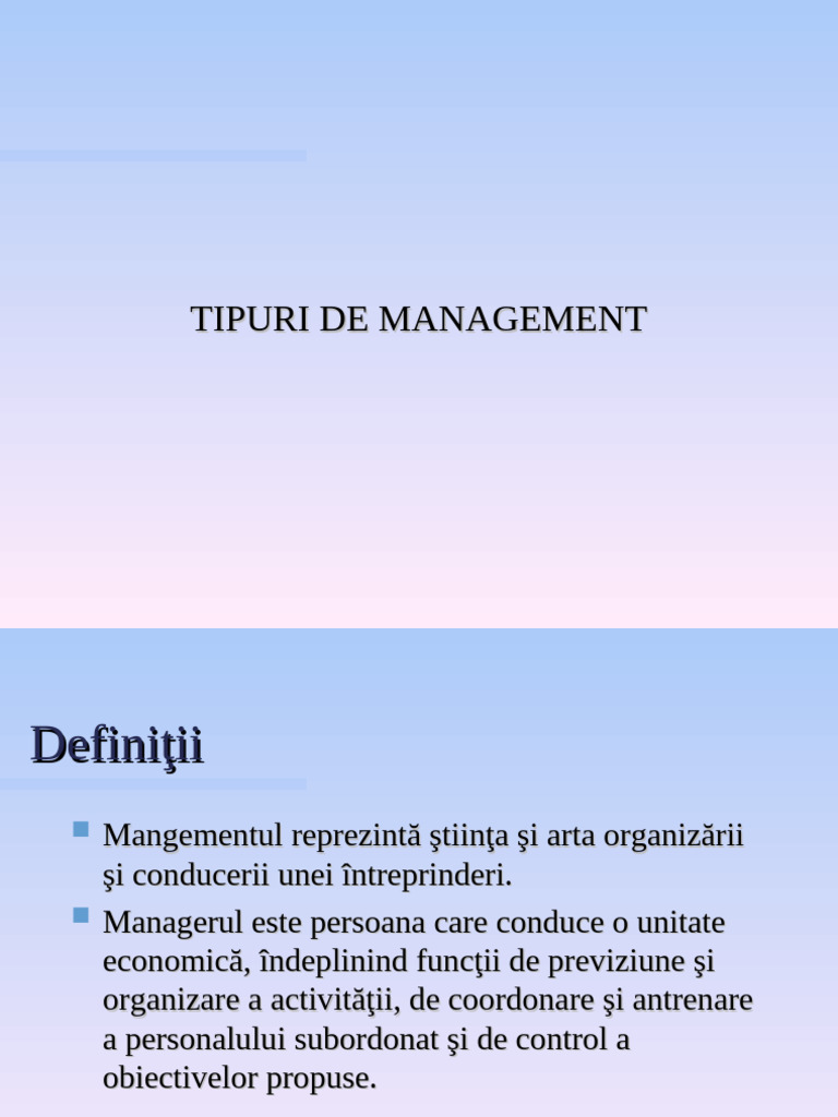 Tipuri de Management | PDF