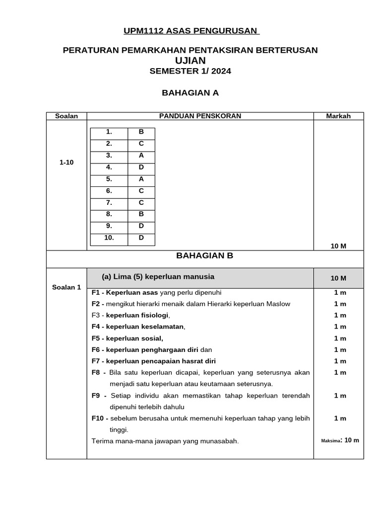 PP Peraturan Pemarkahan Pb1 Ujian | PDF