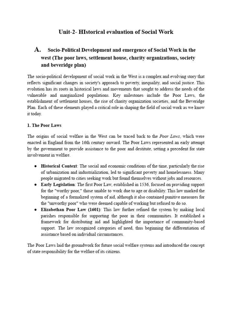 Historical Development of Social Work | PDF | Social Work | Poverty