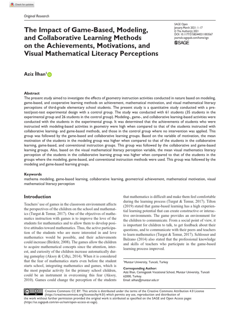 The Impact of Game Based Modeling and Co | PDF | Mathematics | Learning
