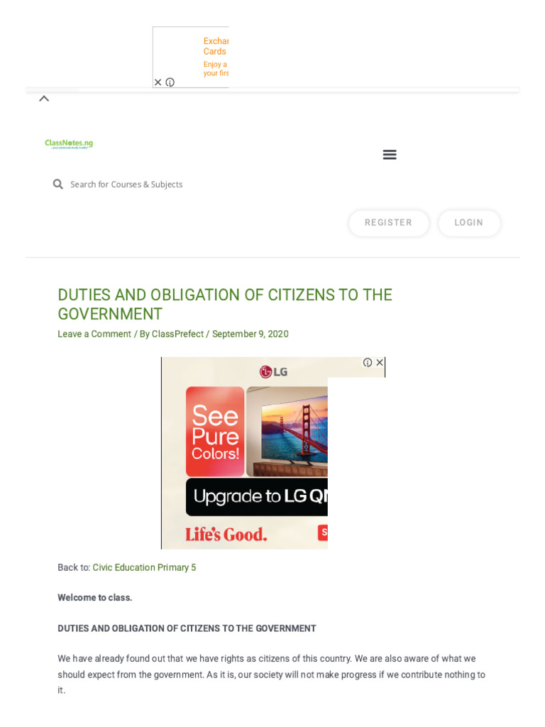 Civic Wk2 - Duties and Obligation of Citizens To The Government | PDF ...