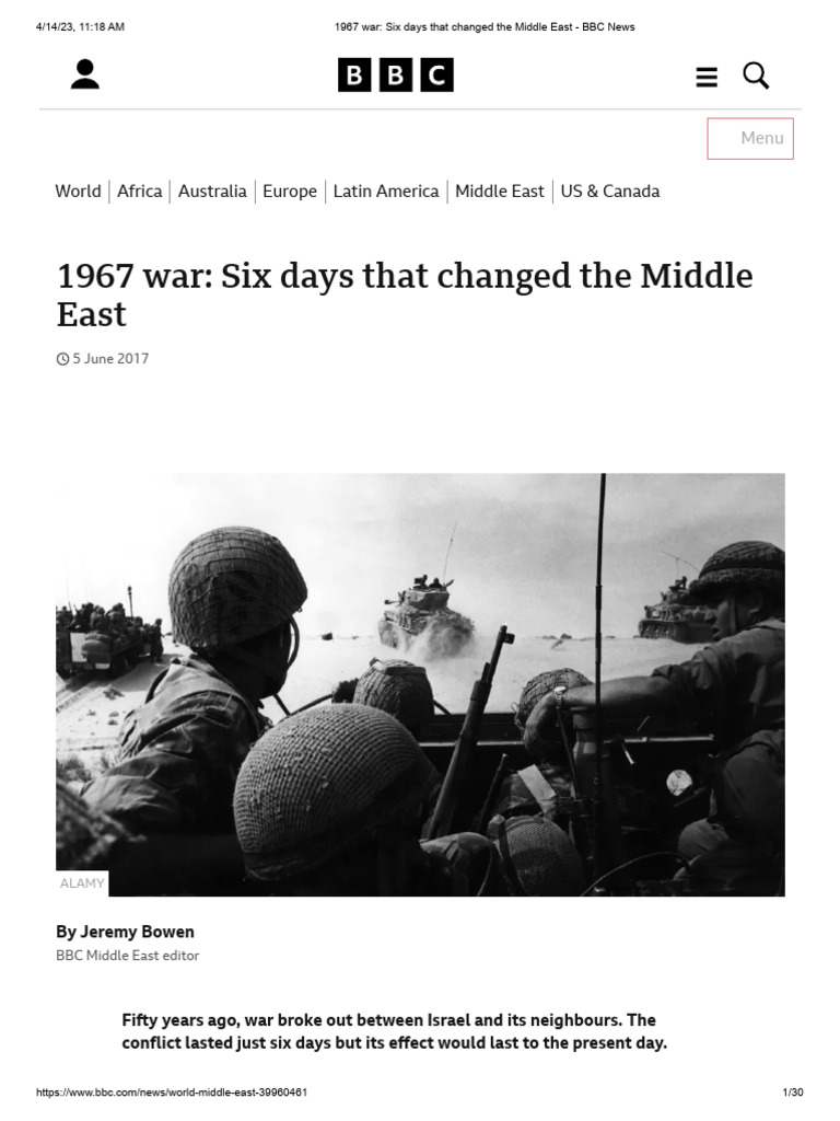 1967 War - Six Days That Changed The Middle East - BBC News | PDF | Six ...
