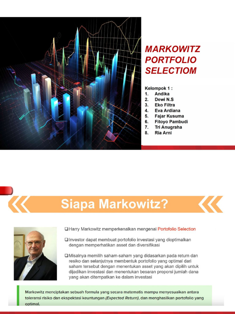 Materi PPT Kelompok - Markowitz Portofolio Selection | PDF