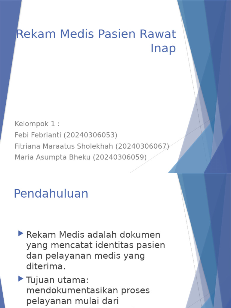 Rekam Medis Rawat Inap_Kelompok 1_RKE201 | PDF