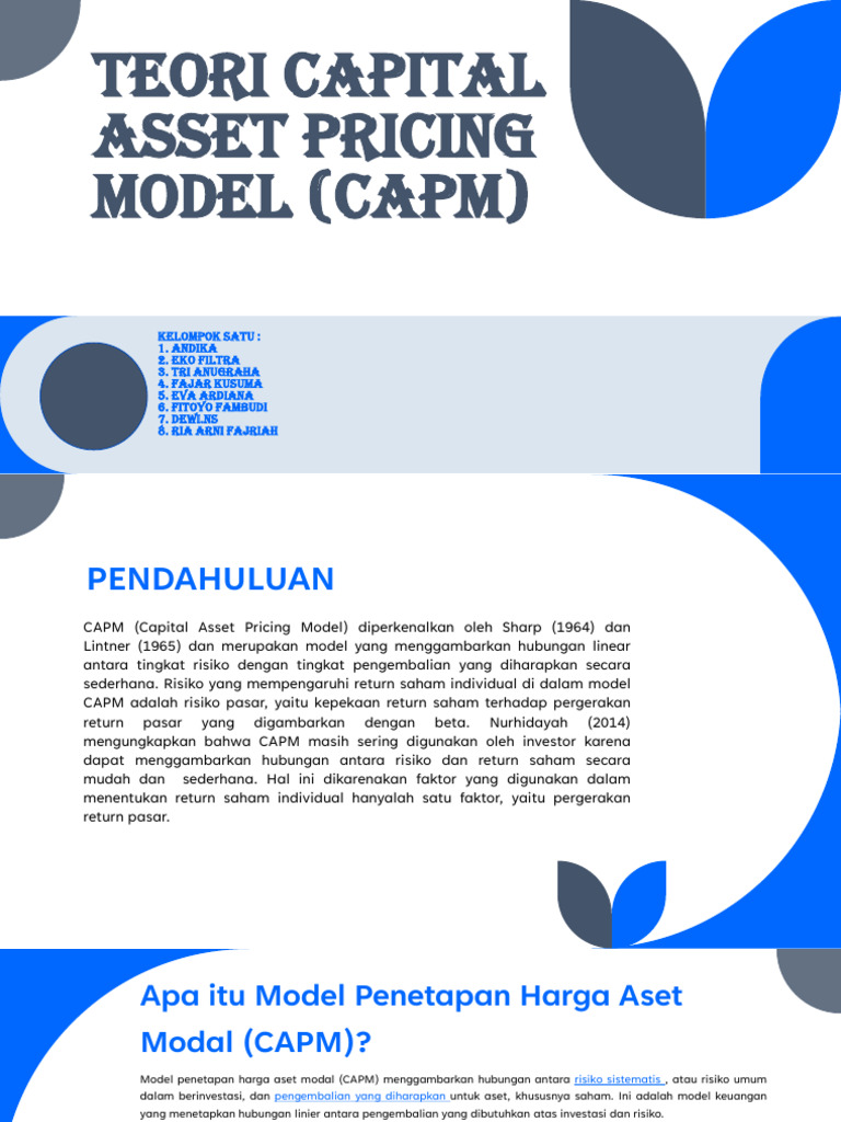 Materi PPT Kelompok - CAPM Theory | PDF