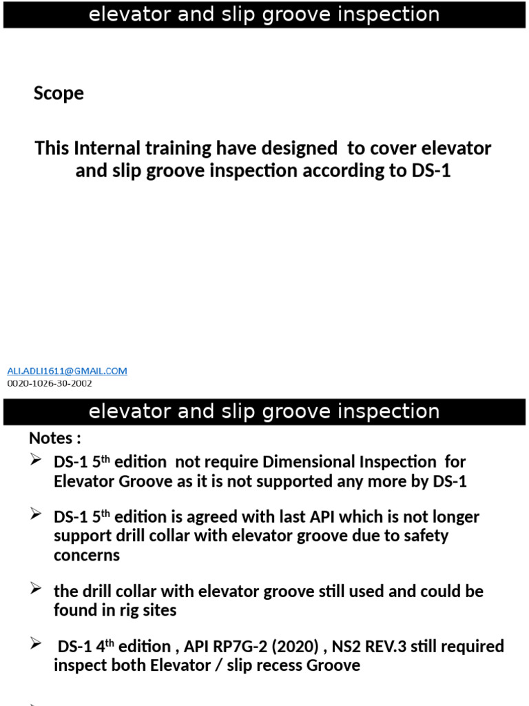 14-Elevator and Slip Groove Inspection | PDF